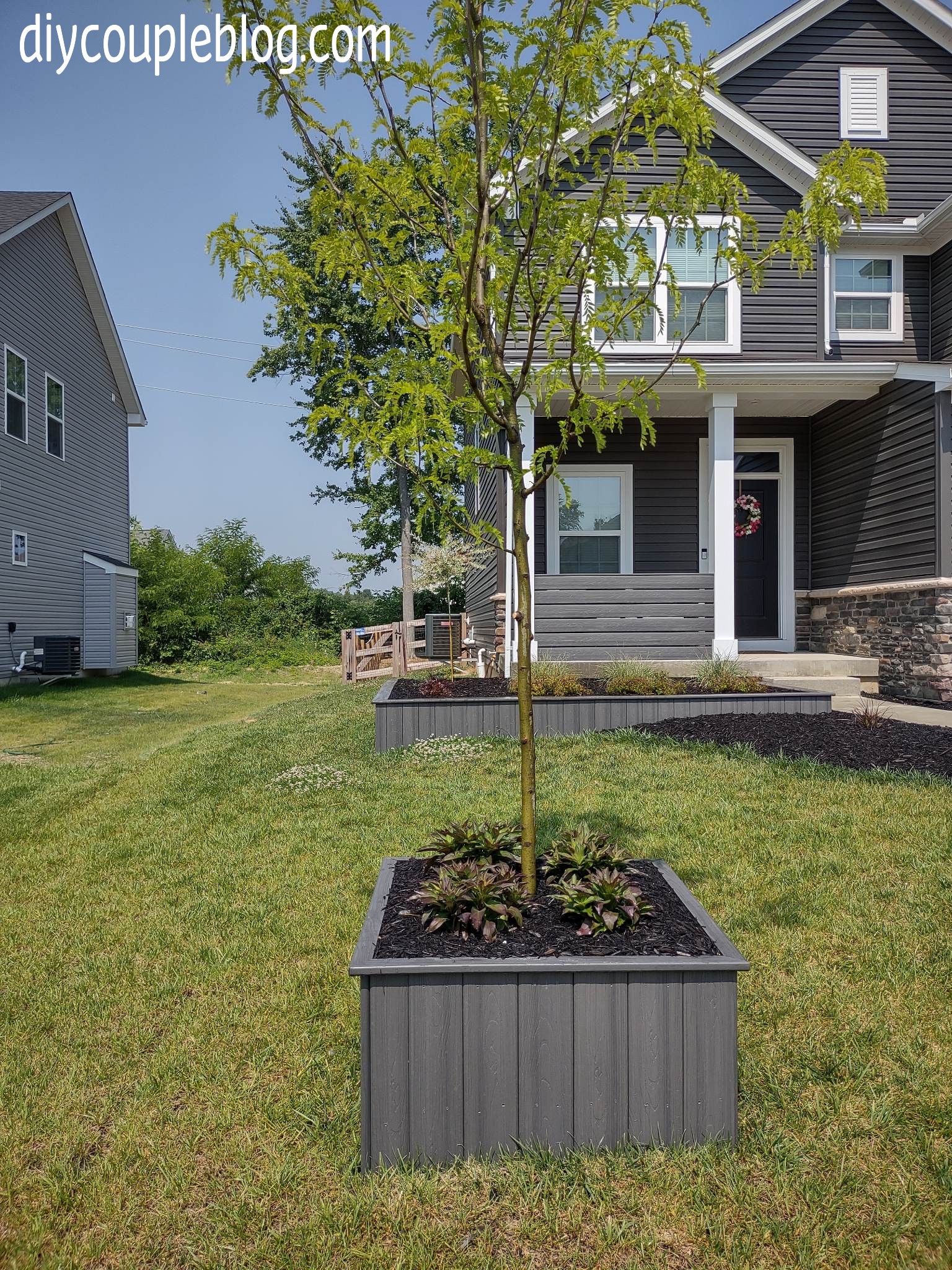 DIY Planter Around Tree - DIY Couple Blog