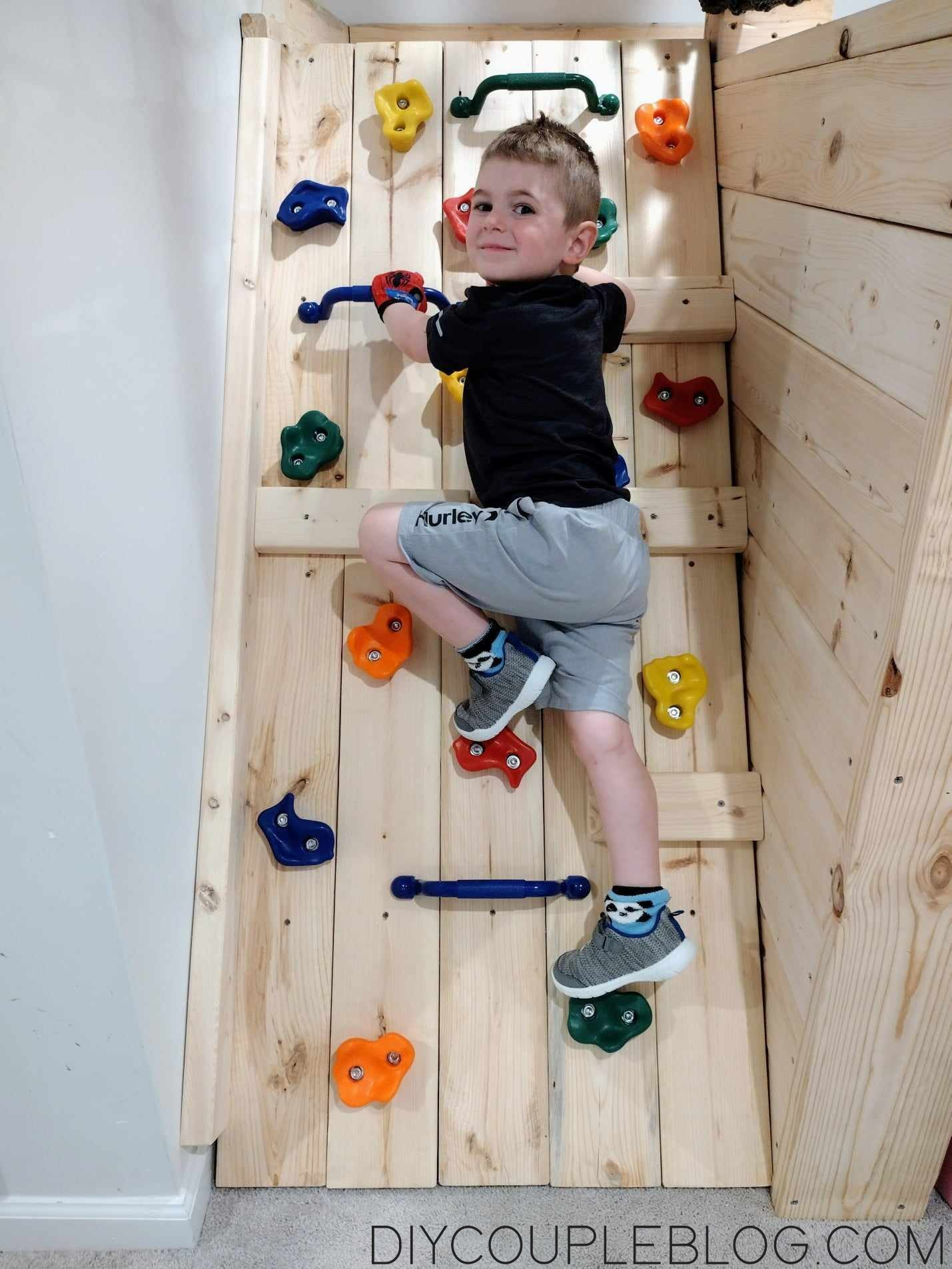 Build A Kids Rock Climbing Wall - DIY Couple Blog